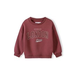 MINOTI Sweatshirt M&auml;dchen Gr&ouml;&szlig;e 140/146 dunkelrot / wei&szlig;