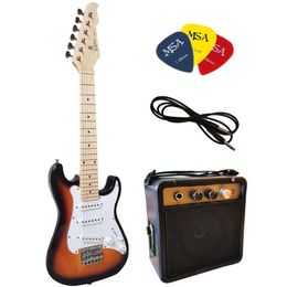 MSA Kindergitarre E-Gitarre 1/4 im Set mit Verstärker und Piks