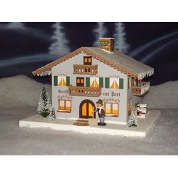 Weihnachtshaus Lichterhaus Gasthof Post LxBxH ca 29 x 24 x 21 cm NEU
