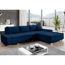 Furnix Ecksofa TOMMASO Sofa mit Schlaffunktion Bettkasten Kissen L-Couch