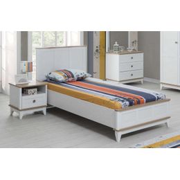 JVmoebel Schlafzimmer-Set Garnitur Kinderzimmer Weiß Kinderbett Nachttisch Bett Set 2tlg Holz