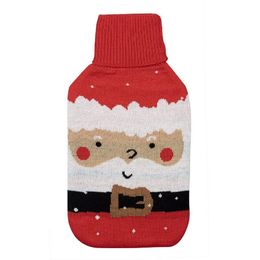 Fashy Wärmflasche Wärmflasche 2L mit Strickbezug Rollkragen "Weihnachtsmann" Rungassi