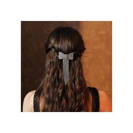 Daisred Haarspange Strass Hochzeit Glanz Braut Kopfschmuck Haarnadel mit Quasten