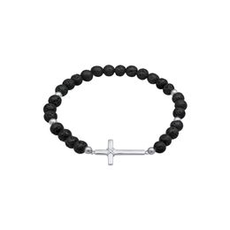 Kuzzoi Armband Herren Gr&ouml;&szlig;e 19 schwarz / silber