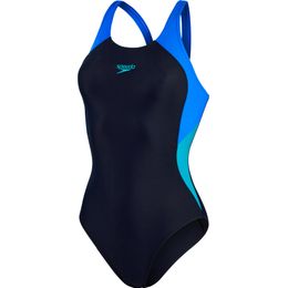 Speedo® Badeanzug, breite Träger, U-Ausschnitt, für Damen, blau, 42