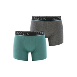 Phil & Co. Berlin Boxer shorts ' 2-Pack Jersey ' male Grey, Green, Mixed colors size XL