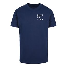Merchcode T-Shirt 'Never On Time' Damen Gr&ouml;&szlig;e 5XL navy / wei&szlig;