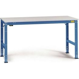 Manuflex LU4158.5007 ESD ESD-Arbeitstisch UNIVERSAL Standard Grundtisch mit Melaminplatte, BxTxH = 2500 x 1000 x 763-873 mm Brillantblau (RAL 5007)