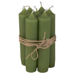 IB Laursen Tafelkerze (Packung, 8-tlg., Pack), 8er Set tolle im VintageStil klassische Stabkerzen im Landhausl, grün