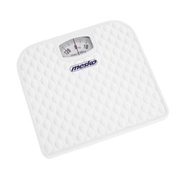 Mesko Personenwaage MS 8160, 130 kg, mechanisch, Badezimmer Waage, analog, Körperwaage, weiß
