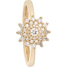 MONCARA Damen Ring, 585er Gold mit 37 Diamanten, zus. ca. 0,35 Karat, gold