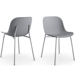 loft24 Stuhl Orca (Set, 2 St), Gestell aus Metall, grau