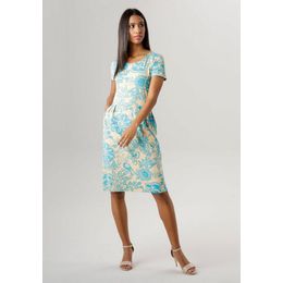 Aniston SELECTED Sommerkleid mit Blumendruck in Mandala-Optik - NEUE KOLLEKTION, beige|blau