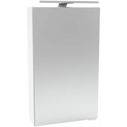 Fackelmann Sceno Spiegelschrank mit LED-Beleuchtung – Alibertschrank für Bad und Gäste-WC (40 x 68 x 15,3 cm) – sbc Badschrank mit Spiegel in Weiß – Tür