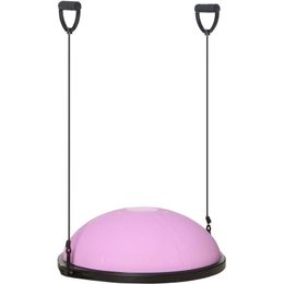 HOMCOM Ø 64cm Yogaball Halbkugel Balance Trainer Balance-Ball Halber Gymnastikball mit Trainingsseil Zuhause für Yoga Balance Stabilität Hellviolett