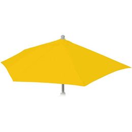 HHG Ersatz-Bezug für Sonnenschirm halbrund Lorca, Sonnenschirmbezug Ersatzbezug, 300cm Stoff/Textil uv 50+ 3kg gelb - yellow
