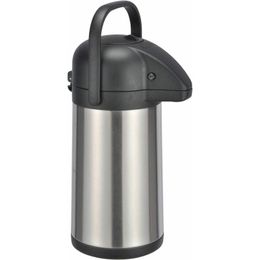 Spetebo - Airpot Pumpkanne aus Edelstahl - 2,2 Liter - Isolierkanne für heiße und kalte Getränke - Thermo Kaffee Tee Kanne drehbar auslaufsicher