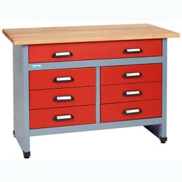 Küpper Küpper Werkbank 'Modell 12120' rot/grau 120 x 60 x 84 cm