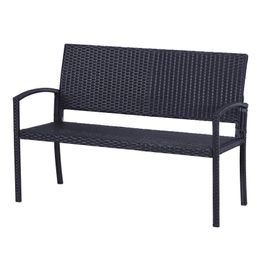 Outsunny Polyrattan Gartenbank 122 x 60 x 87 cm (LxBxH)