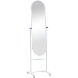 CLP Standspiegel Nane Oval I Stehspiegel 155x40 cm I Für Wohnzimmer Oder Schlafzimmer I Neigbar, 360° Drehbar I Ganzkörperspiegel Mit Rollen