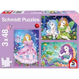 Schmidt Spiele Prinzessin, Fee & Meerjungfrau (Kinderpuzzle)