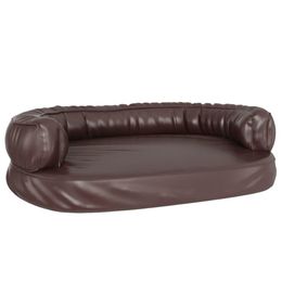 vidaXL Hundebett Ergonomisch Kunstleder braun L