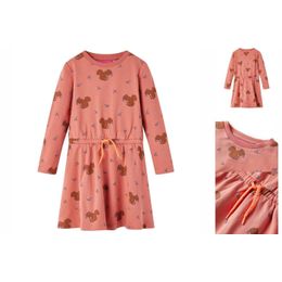 vidaXL A-Linien-Kleid Kinderkleid Eichhörnchen-Muster Altrosa 92