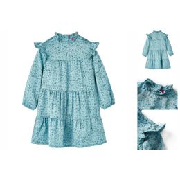 vidaXL A-Linien-Kleid Kinderkleid mit Langen Ärmeln Blau 92