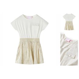 vidaXL A-Linien-Kleid Kinderkleid mit Kurzen Ärmeln Ecru 128