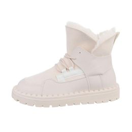 Ital-Design Damen Snowboots Freizeit Snowboots Flach Schnürstiefeletten in Beige