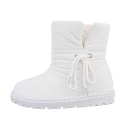 Ital-Design Damen Snowboots Freizeit Snowboots Flach Flache Stiefeletten in Weiß