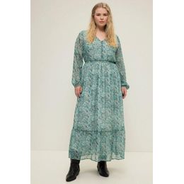 Studio Untold Sommerkleid Maxikleid A-Line Paisley Print V-Ausschnitt