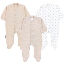 TupTam Schlafoverall Baby Jungen Schlafstrampler Langarm Schlafanzug mit Fuß 3er Pack