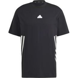 Adidas T-Shirt, Baumwolle, sportiv, Logo-Detail, für Herren, schwarz, S