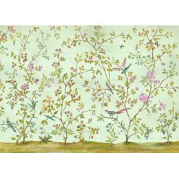 Komar Vliestapete "Oiseaux du Paradis" Tapeten bedruckt, botanisch, floral, Vlies, Wand, Decke, Schräge Gr. B/L: 350 m x 250 m, Rollen: 1 St., bunt Blumentapeten