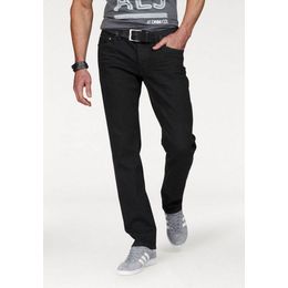 John Devin Straight-Jeans mit Knopfleiste, schwarz