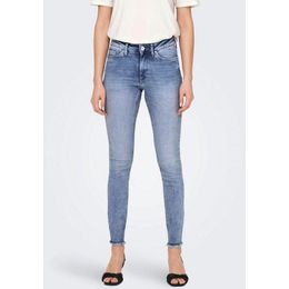 Only Ankle-Jeans ONLBLUSH MID SK ANK RAW DNM REA694 NOOS, blau