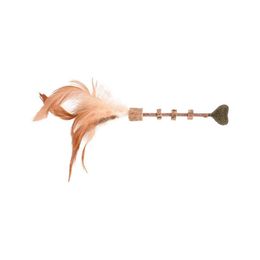 Flamingo Tierkuscheltier Katzenspielzeug Topsy Stick Holz mit Herz Matatabi Natur