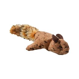 DUVO+ Tierkuscheltier Katzenspielzeug Eichhörnchen mit Plüschschwanz braun