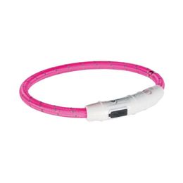 Trixie Hundehalsbandleuchte Flash Leuchtring USB pink