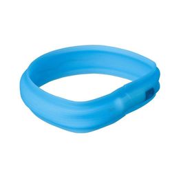 Trixie Hundehalsbandleuchte USB Flash Leuchtband blau für langhaarige Hunde