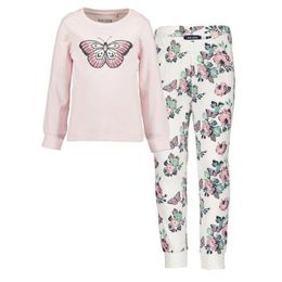 Blue Seven Pyjama Blue Seven Mädchen Schlafanzug Butterfly Pyjama lang rosa weiß (2 tlg)