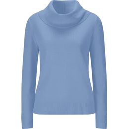 Damen Rollkragenpullover mit Schulterraffung bleu, Gr&ouml;&szlig;e 50