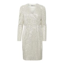 Ichi Kleid 'FAUCI' Damen Größe 38 hellbeige / silber Winterkleid