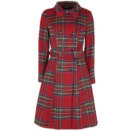 Voodoo Vixen Margaret Red Plaid Coat with Removable Bow Mantel multicolor in L