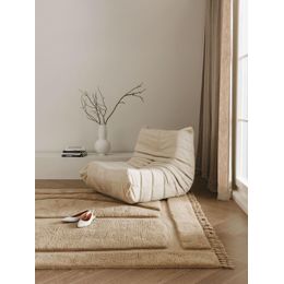 benuta Finest Wollteppich Minos Beige 160x230 cm - Naturfaserteppich aus Wolle