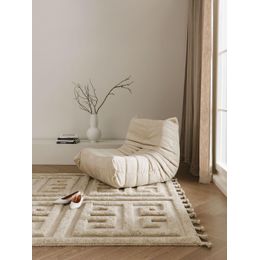 benuta Finest Wollteppich Minos Cream 160x230 cm - Naturfaserteppich aus Wolle