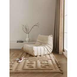 benuta Finest Wollteppich Minos Beige 160x230 cm - Naturfaserteppich aus Wolle
