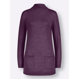 WITT Damen Longpullover mit Stehkragen, traube, Gr&ouml;&szlig;e 48