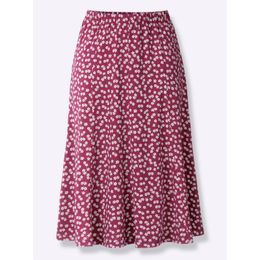 WITT Damen Jerseyrock mit Bl&uuml;mchen-Print, bordeaux-wei&szlig;-bedruckt, Gr&ouml;&szlig;e 21